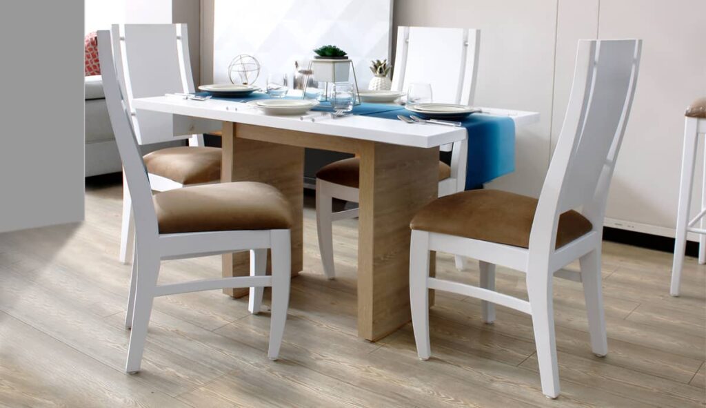 Comedores Modernos - Mesas y Bases en vidrio y madera - Sillas